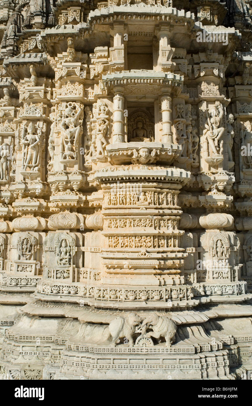 Carving on a temple, Sun Temple, Ranakpur, Pali District, Udaipur ...