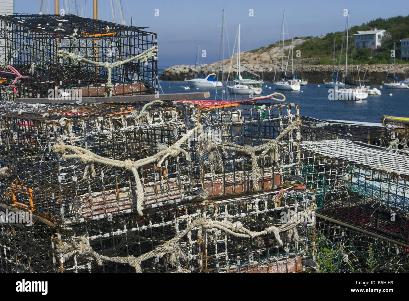 Lobster Pots At Rockport Harbour Rockport Massachusetts Stock Photo