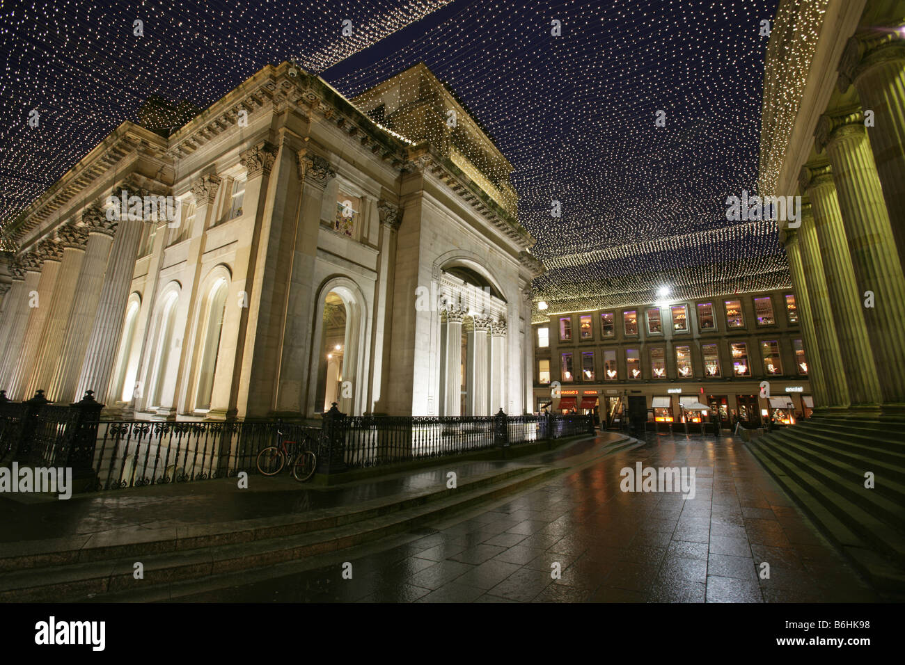 City of Glasgow, Scotland. Royal Exchange Square at Christmas with a ...