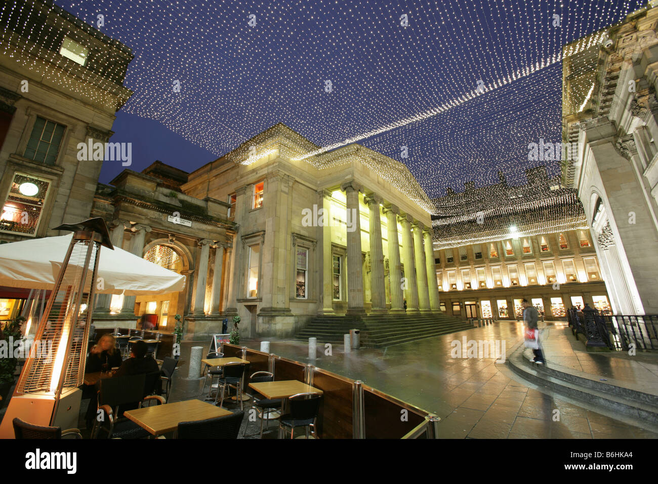 City of Glasgow, Scotland. Royal Exchange Square at Christmas with a ...