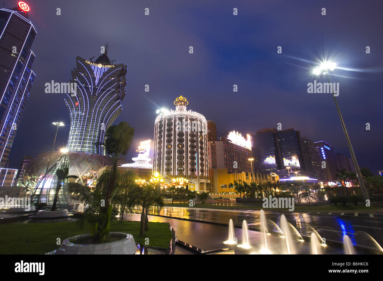 Macau cityscape at night Stock Photo - Alamy