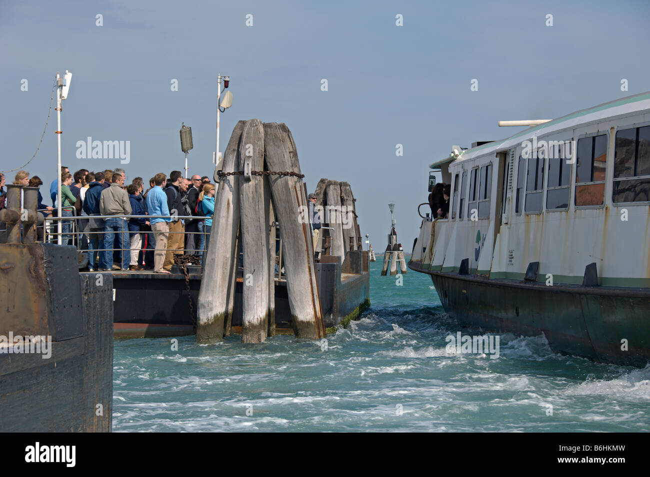 Water Bus stop crowded Murano Venice Italy April 2008 Stock Photo - Alamy
