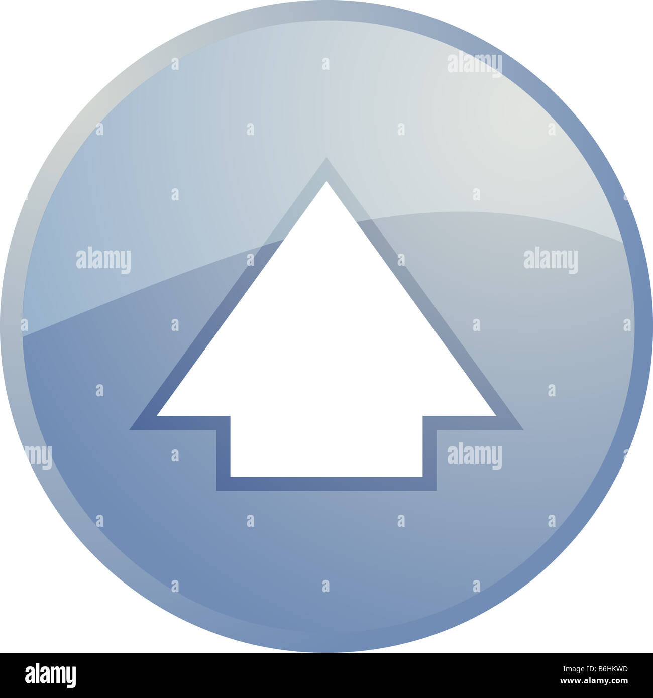 Up navigation icon glossy button round shape Stock Photo - Alamy