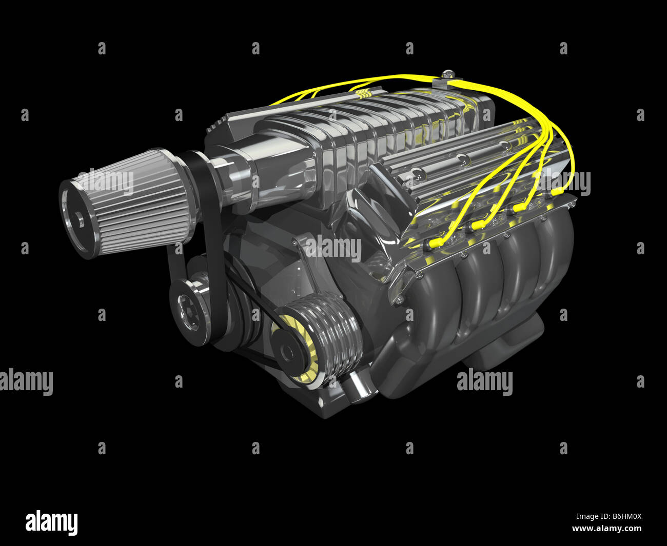 3D Turbo Engine Stock Photo - Alamy