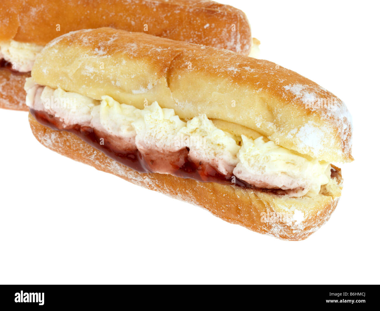 Jam and Cream Doughnuts Stock Photo - Alamy