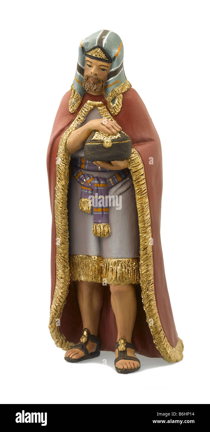 Nativity figures Gaspar king Stock Photo - Alamy