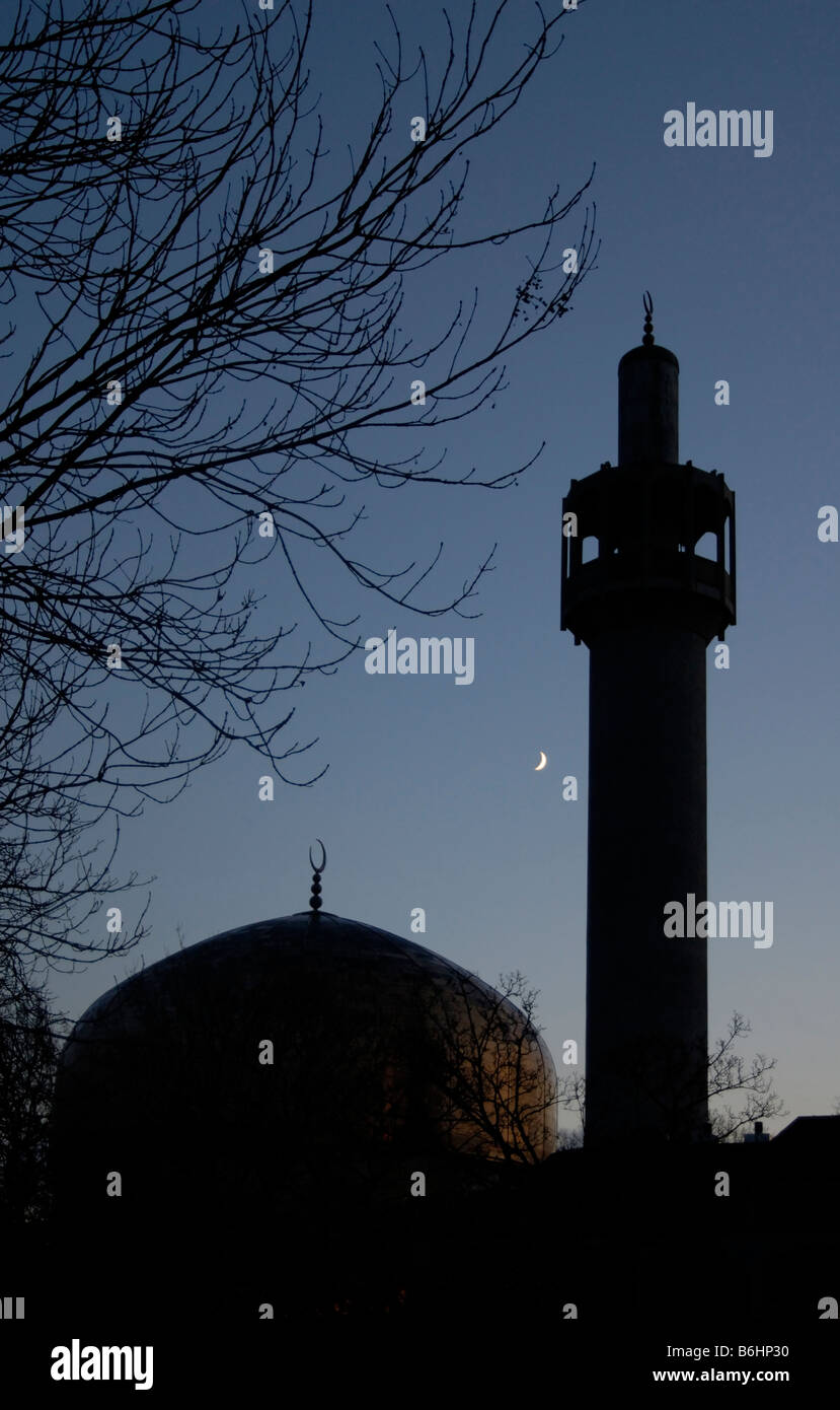 Three crescents: Silhouette of London Central Mosque and Islamic ...
