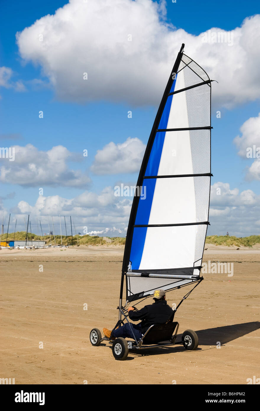 land sailing on the beach in summer Stock Photo - Alamy