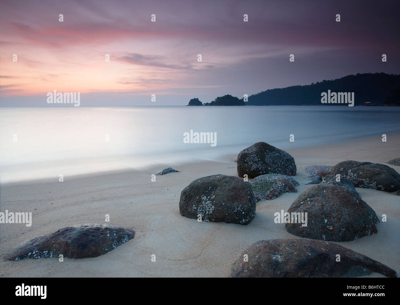 Sunset On Teluk Nipah Beach On Pulau Pangkor, Malaysia Stock Photo - Alamy