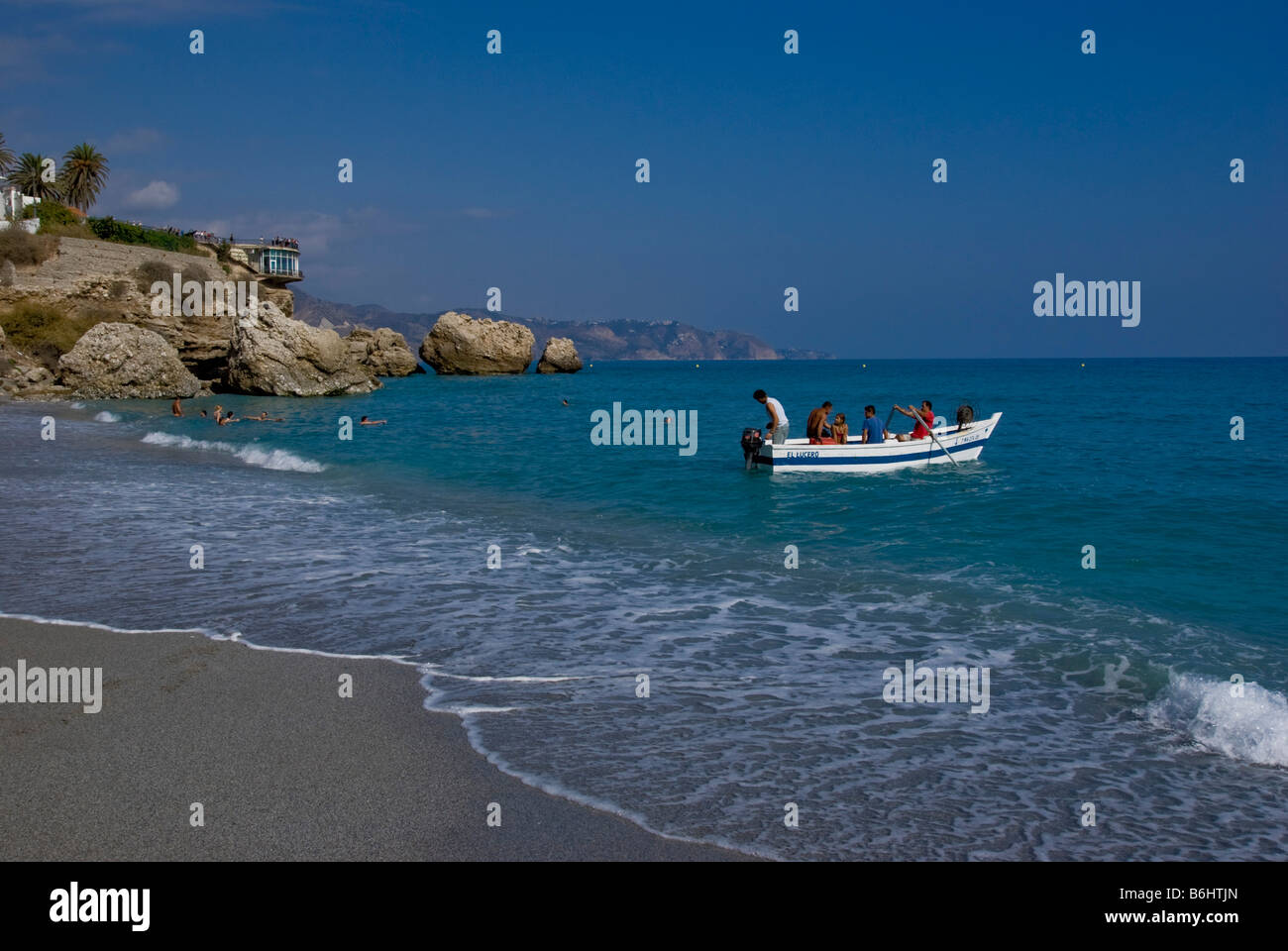 Europe Spain Andalucia Costa del Sol Nerja Torrecilla beach Stock Photo ...