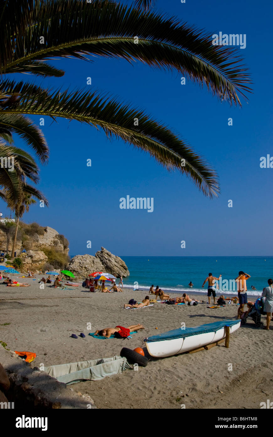 Europe Spain Andalucia Costa del Sol Nerja Torrecilla beach Stock Photo ...