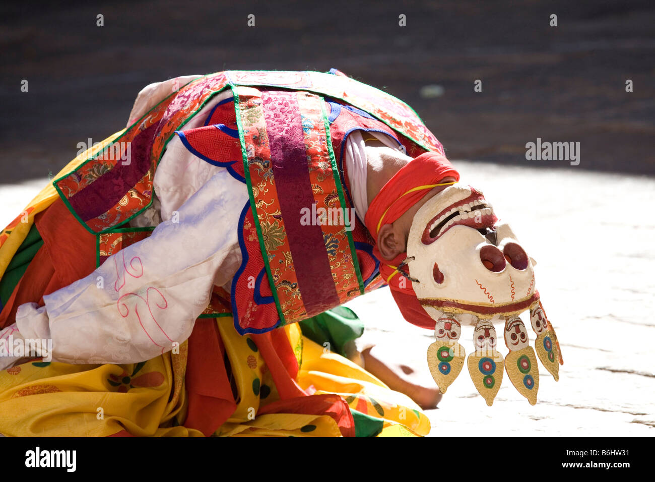 Monk dancing at festival Bhutan Stock Photo - Alamy