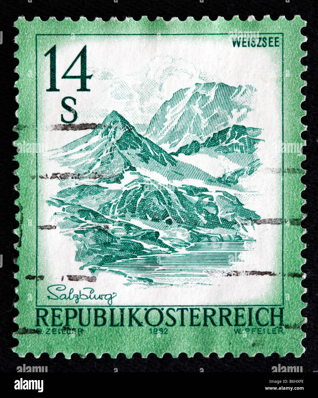 Mount Weiszsee, postage stamp, Austria, 1982 Stock Photo - Alamy