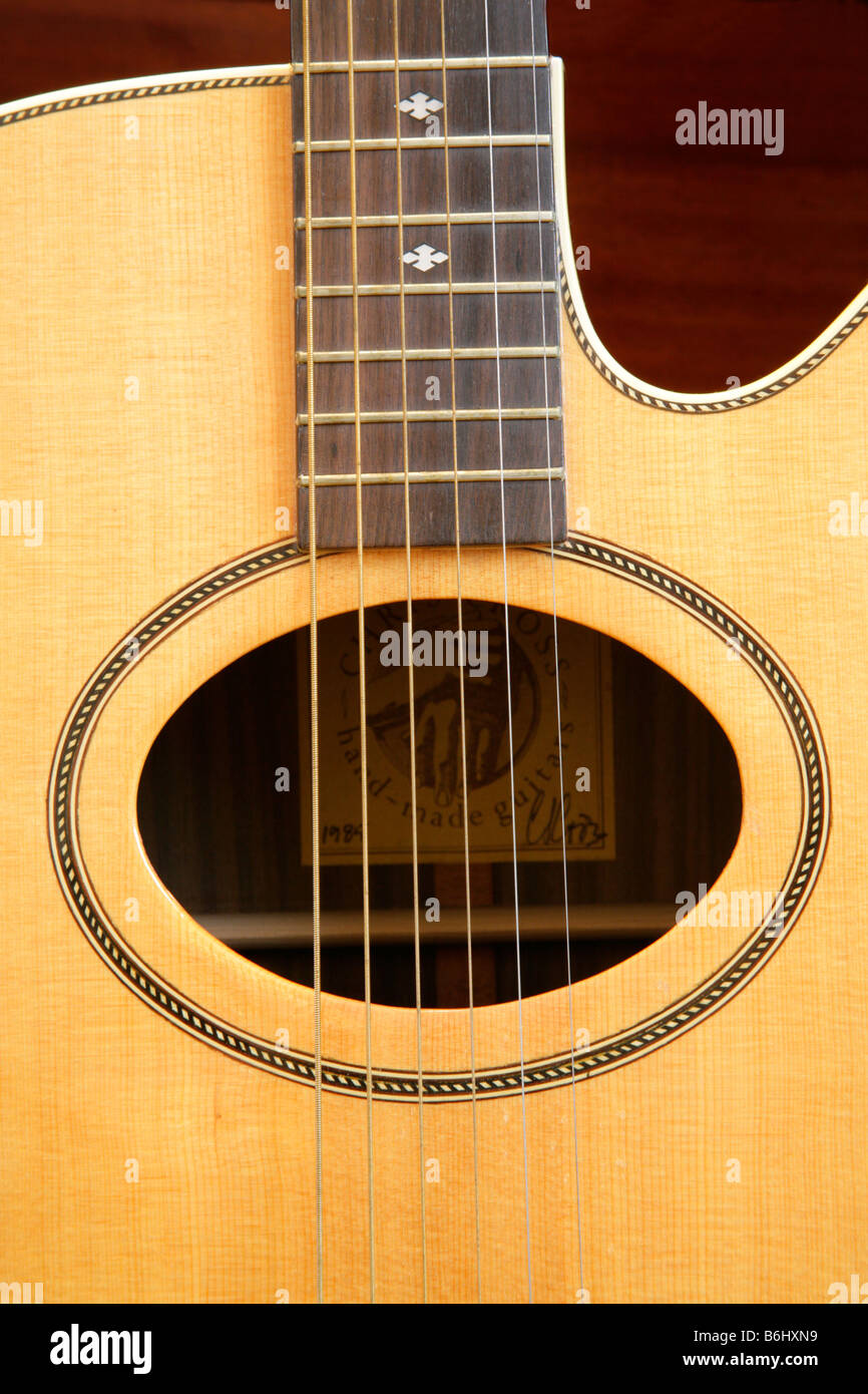 Individually designed hand made flat top acoustic guitar with oval ...