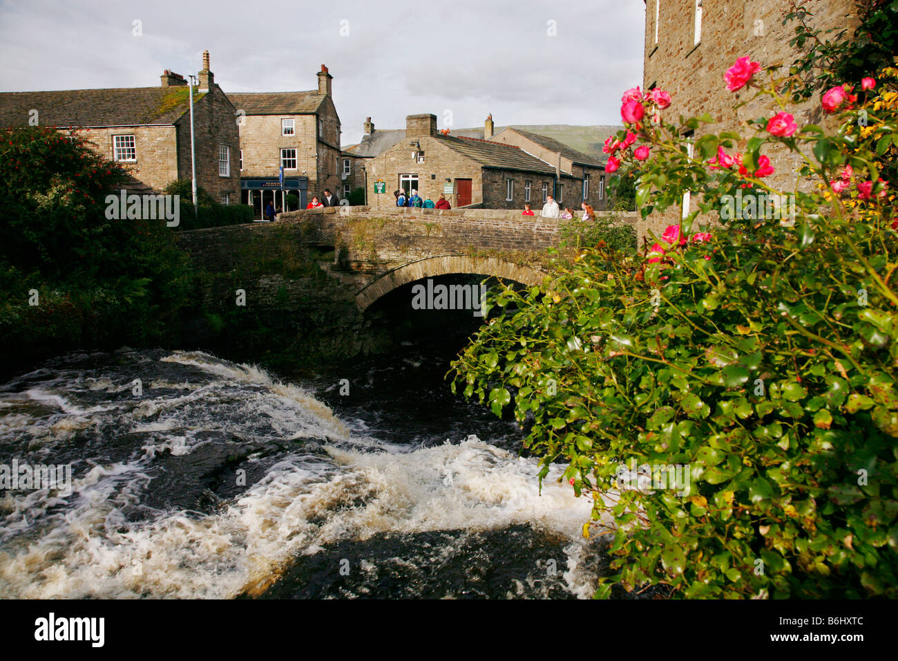 Bridge over the River Ure in the small market town of Hawes in ...