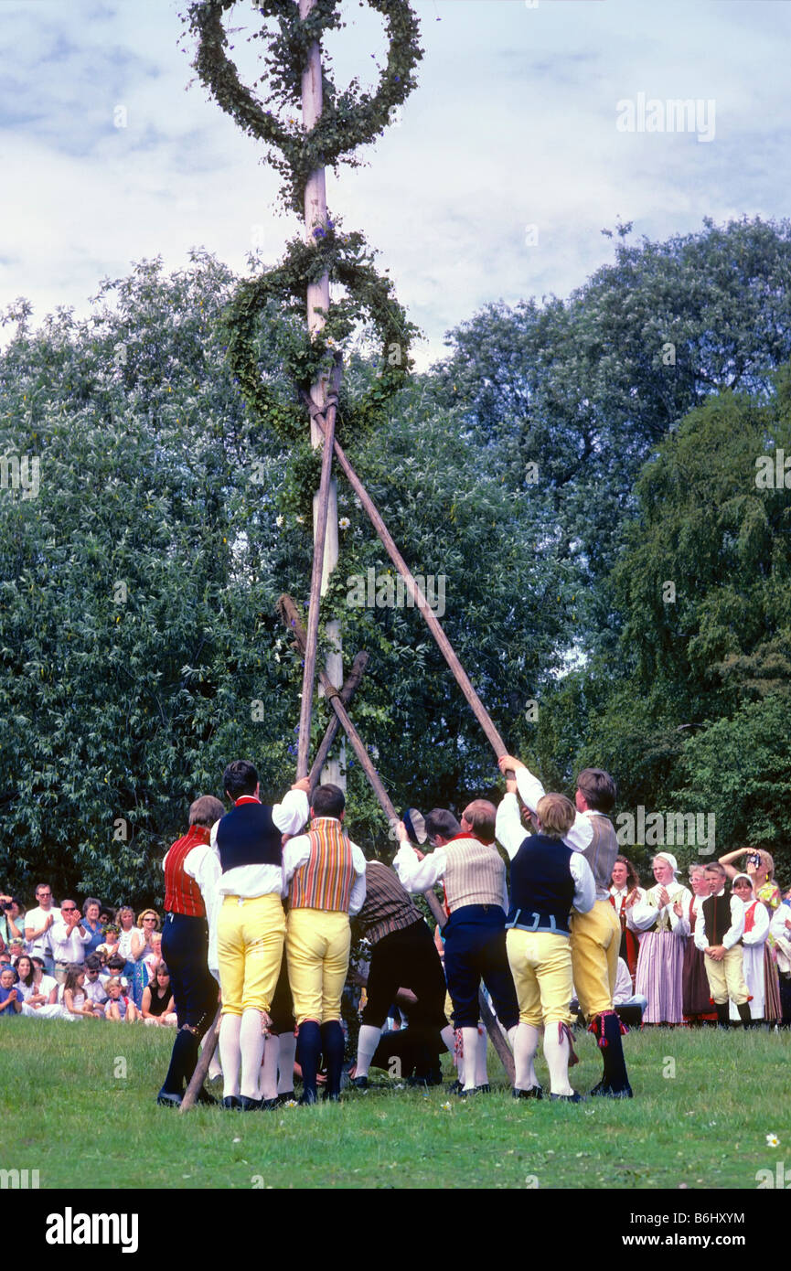 SWEDEN STOCKHOLM MIDSUMMER DAY CELEBRATION AT SKANSEN PARK Stock Photo ...
