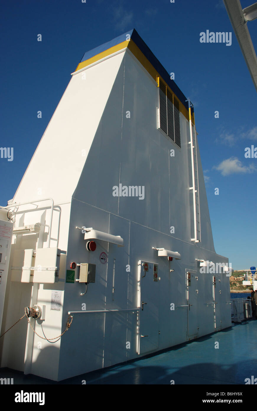 Funnel of the Malta to Gozo Channel Ferry Stock Photo - Alamy