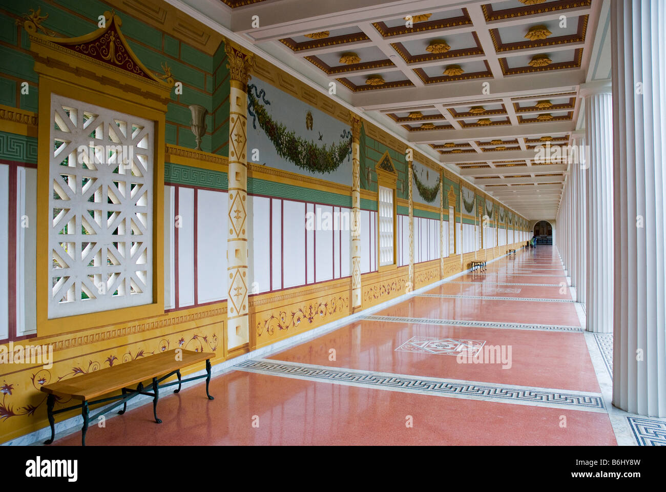 The Getty Villa, Malibu, California, USA, a replica of the Villa dei ...