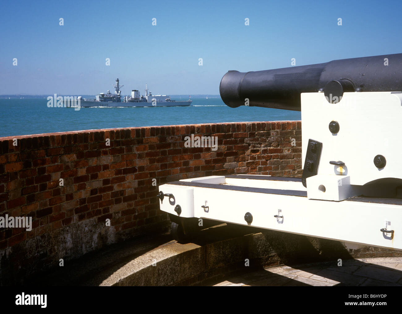 UK England Hampshire HMS Richmond naval warship in the Solent from ...