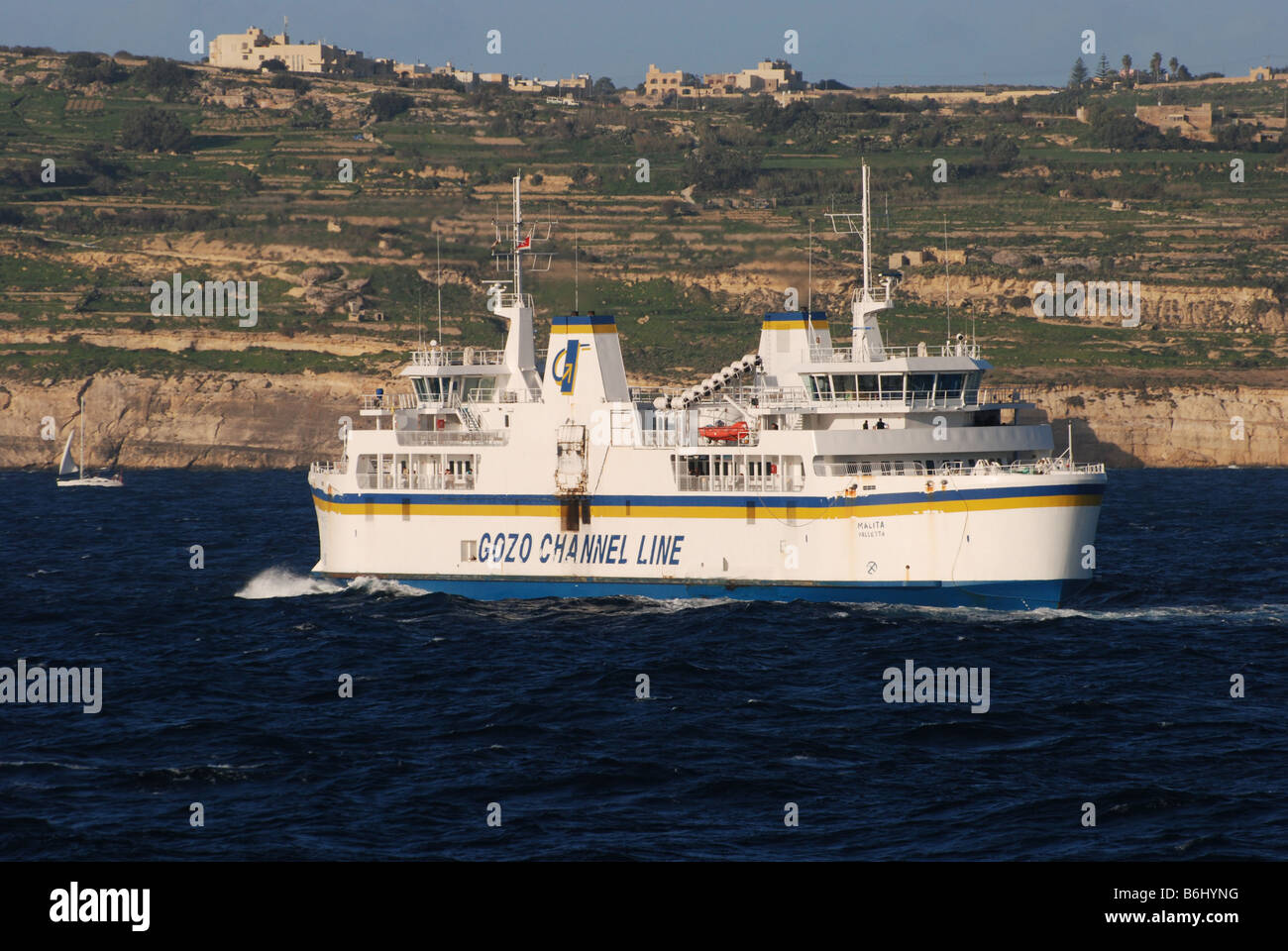 Malta to Gozo Channel Ferry Stock Photo - Alamy