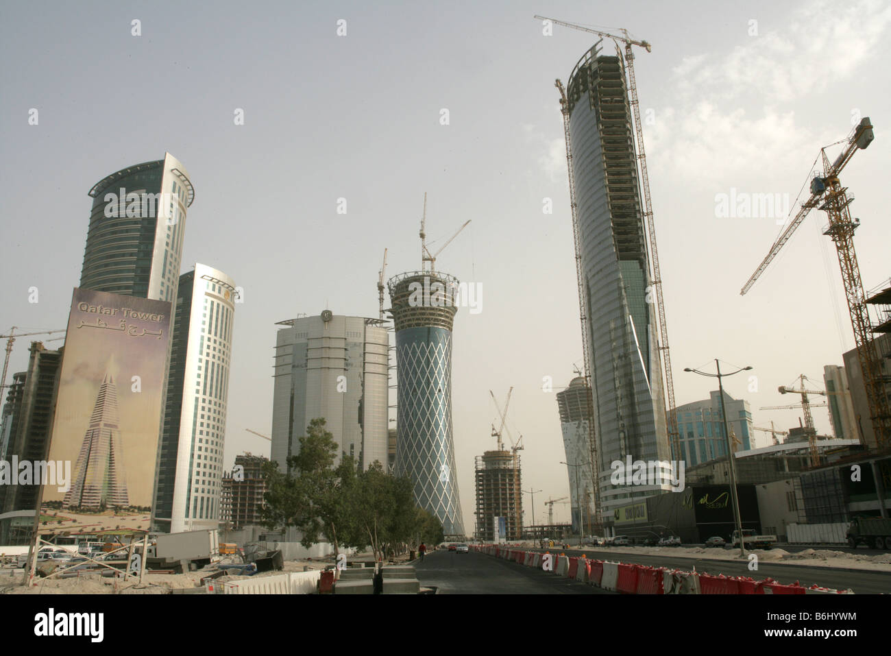 Skyscraper construction projects in downtown Doha, Qatar, Middle East ...