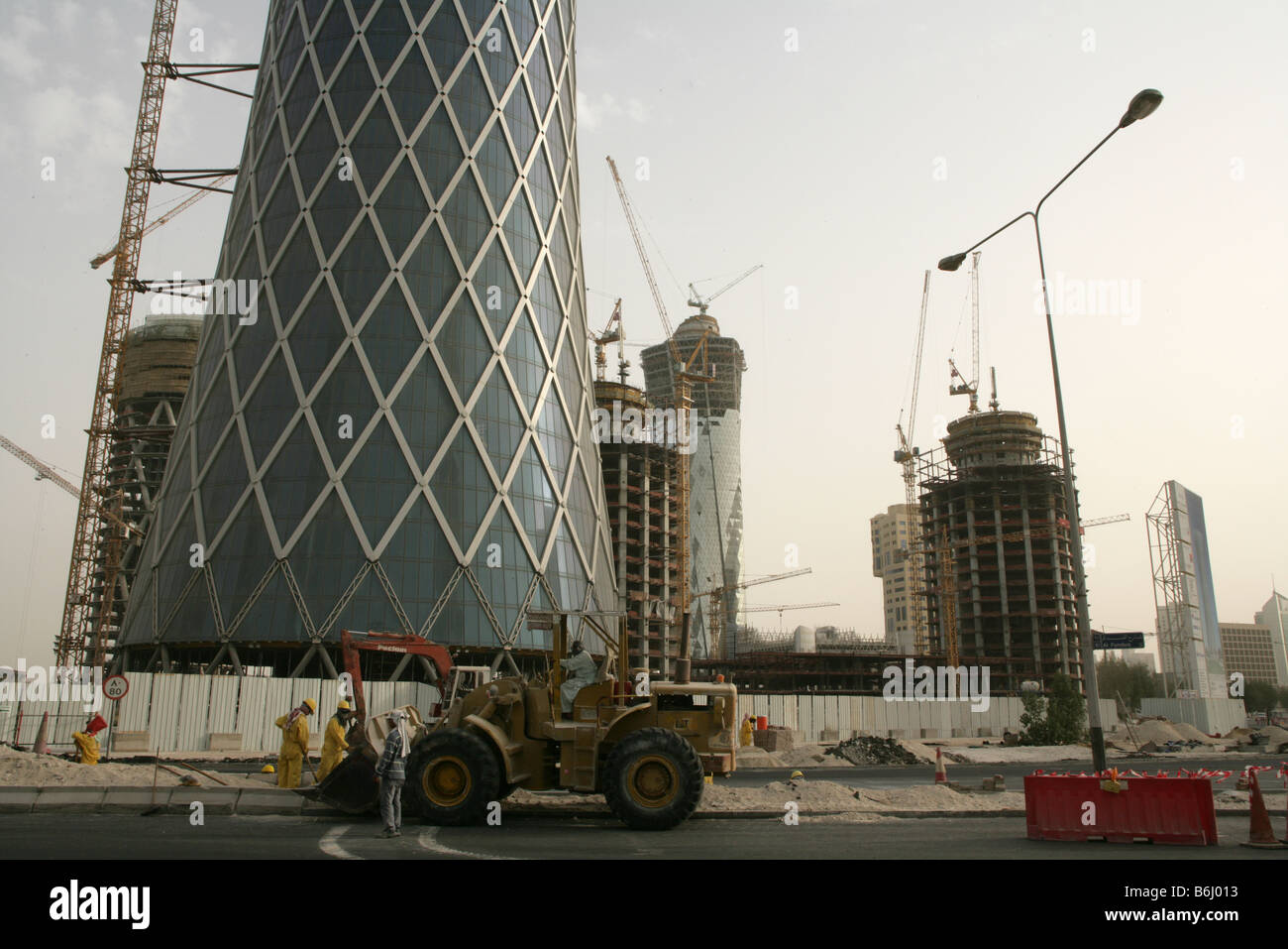 Construction of the Qipco Tower and other buildings in Doha, Qatar ...