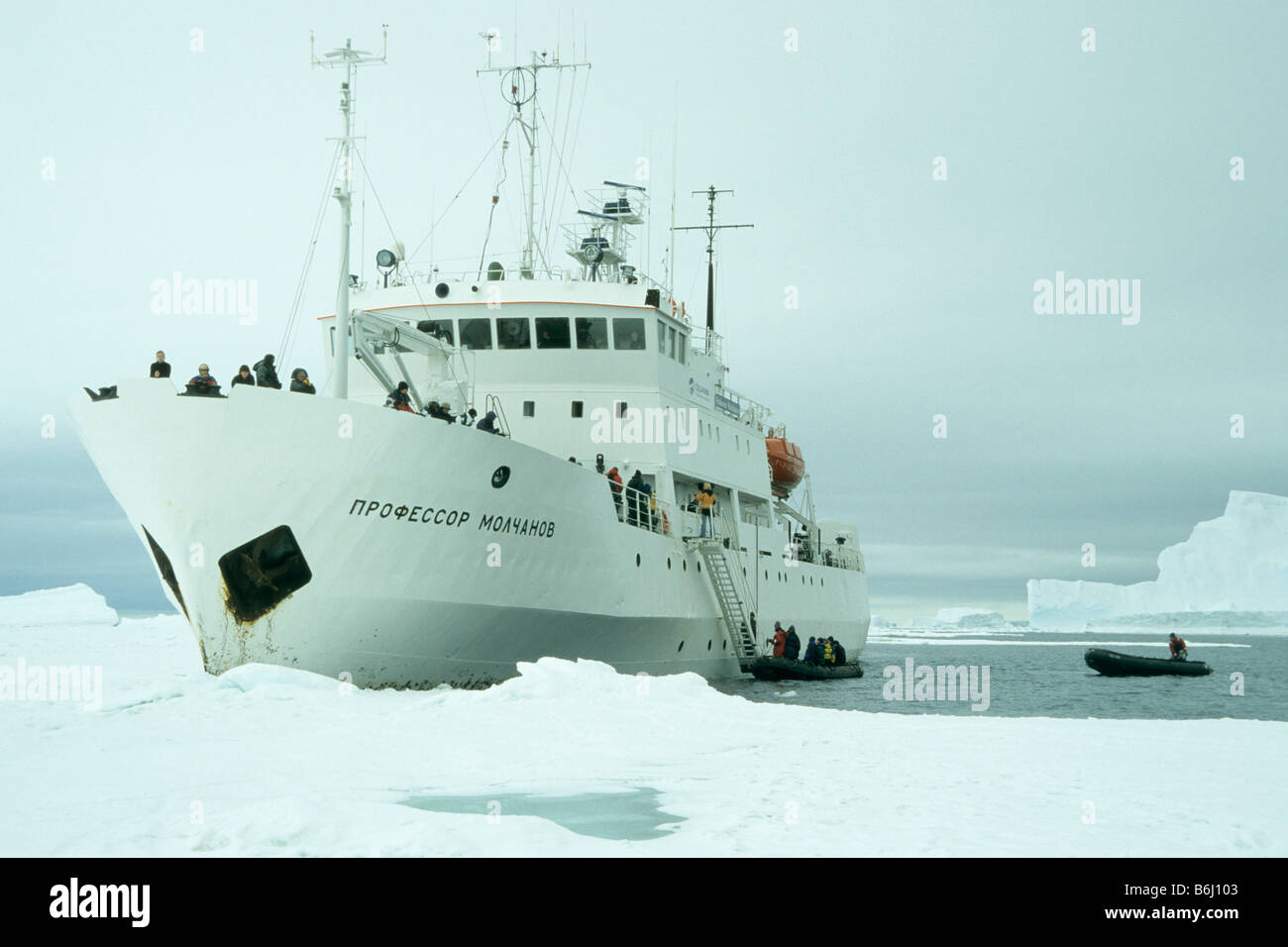 Passengers boarding the Ex Research Vessel "Professor Molchanov" at the ...