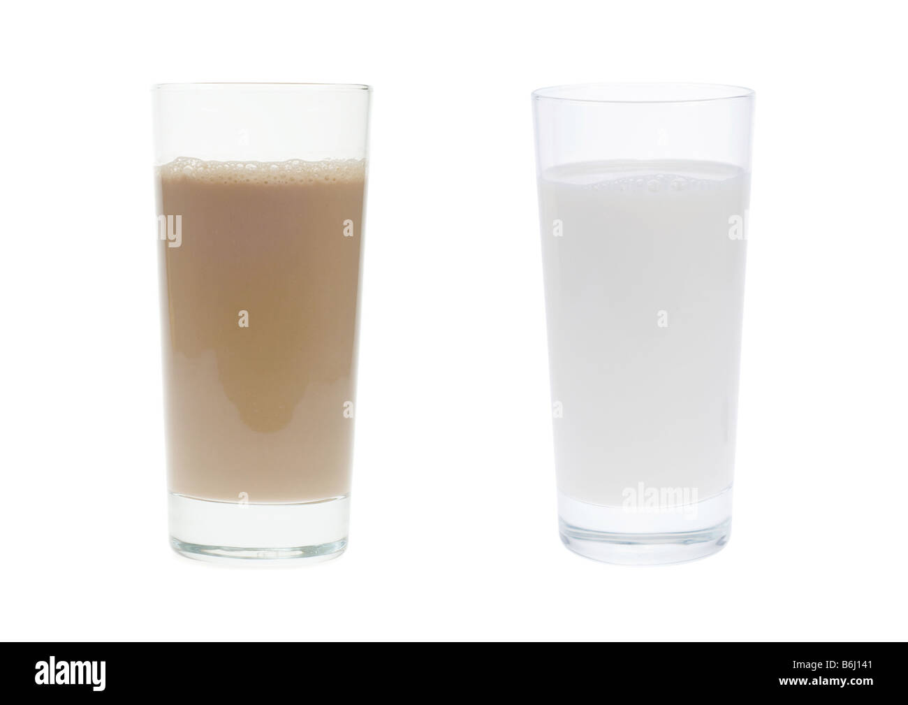 milk and chocolate milk isolated on a white background Stock Photo - Alamy