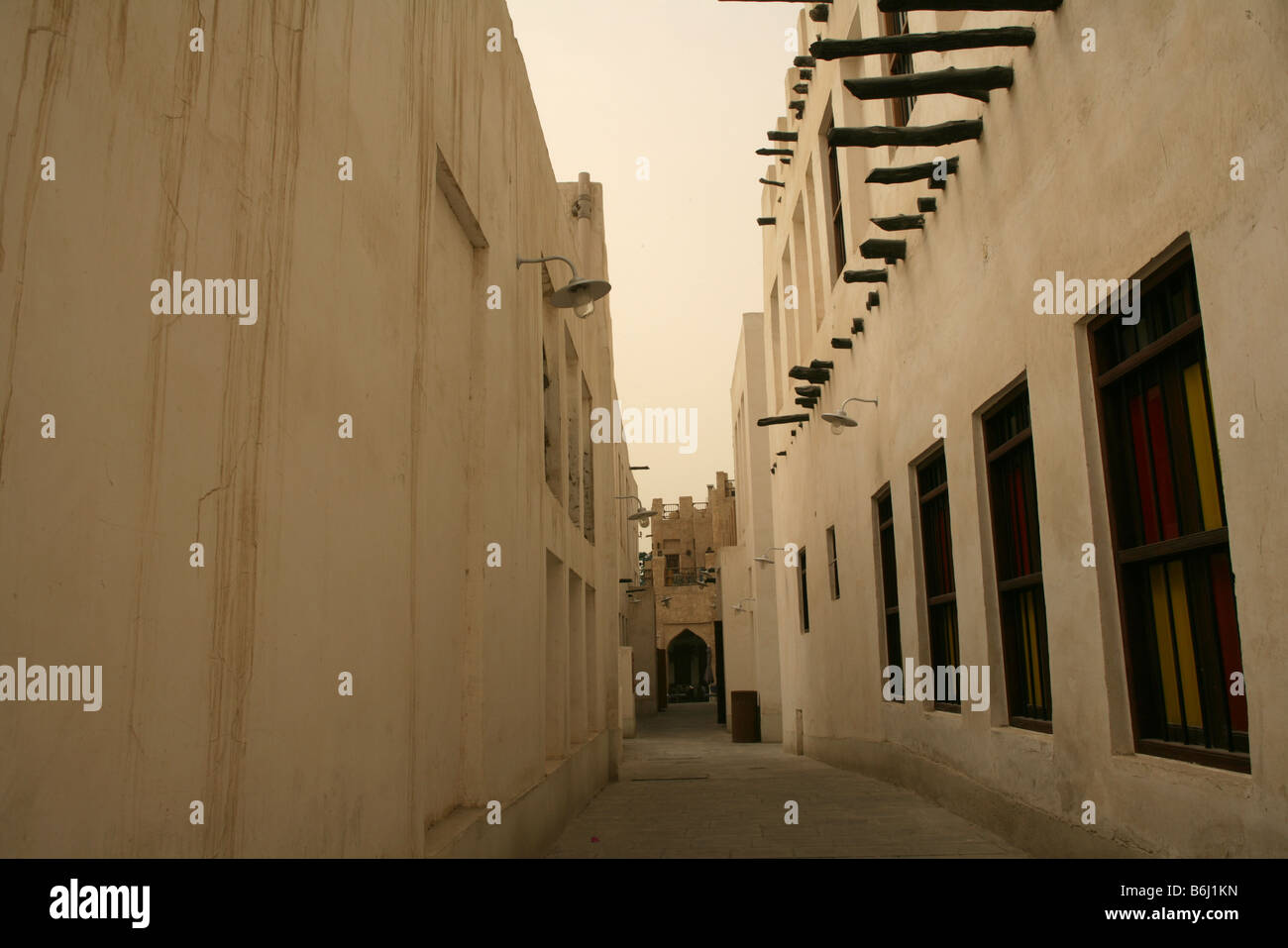 Traditional beams or shandal projecting off the wall of many buildings ...