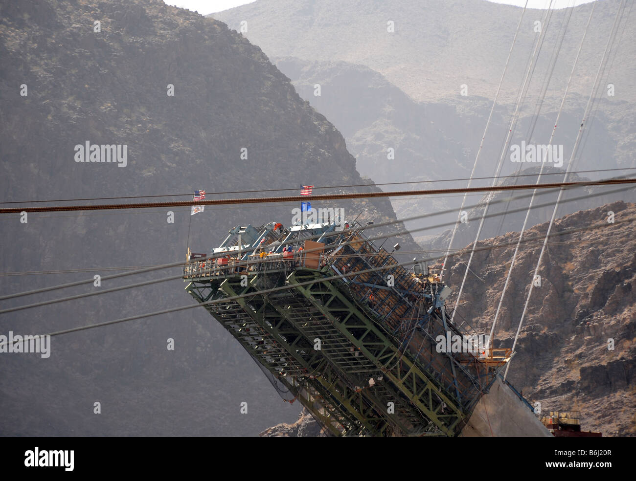 Hoover Dam - construction on the Colorado River Bridge section of the ...