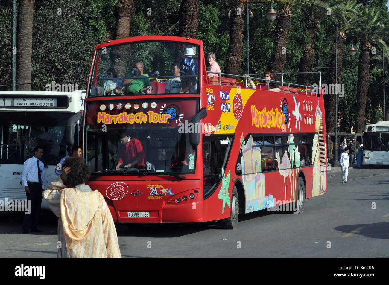Tour bus Marrakech, Morocco Stock Photo - Alamy