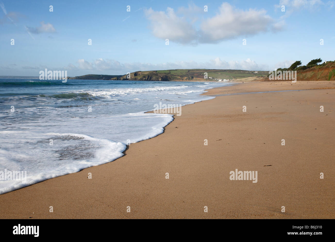 White water on the beach in Praa sands Cornwall, UK Stock Photo - Alamy