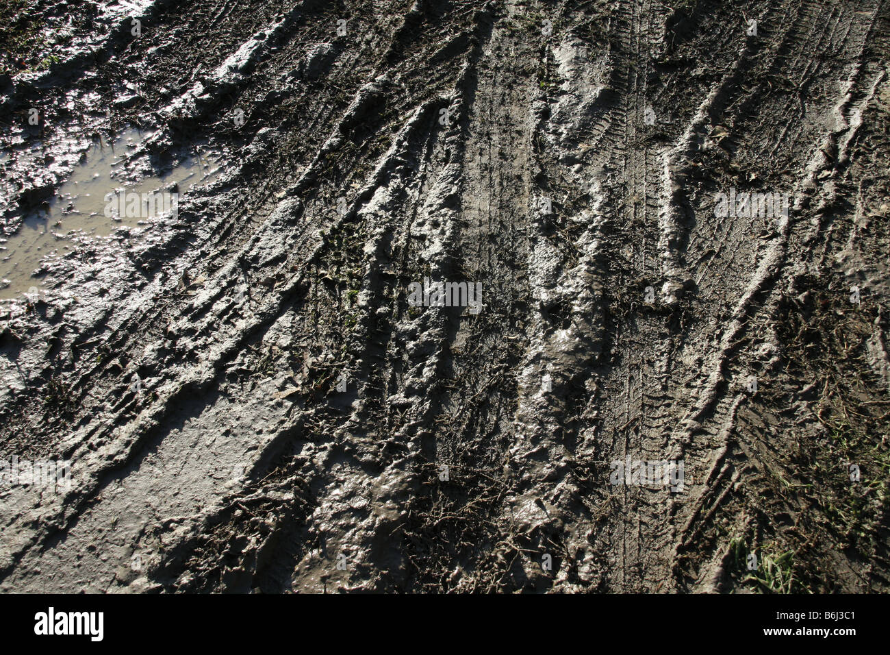Tyre tracks crossing in mud hi-res stock photography and images - Alamy