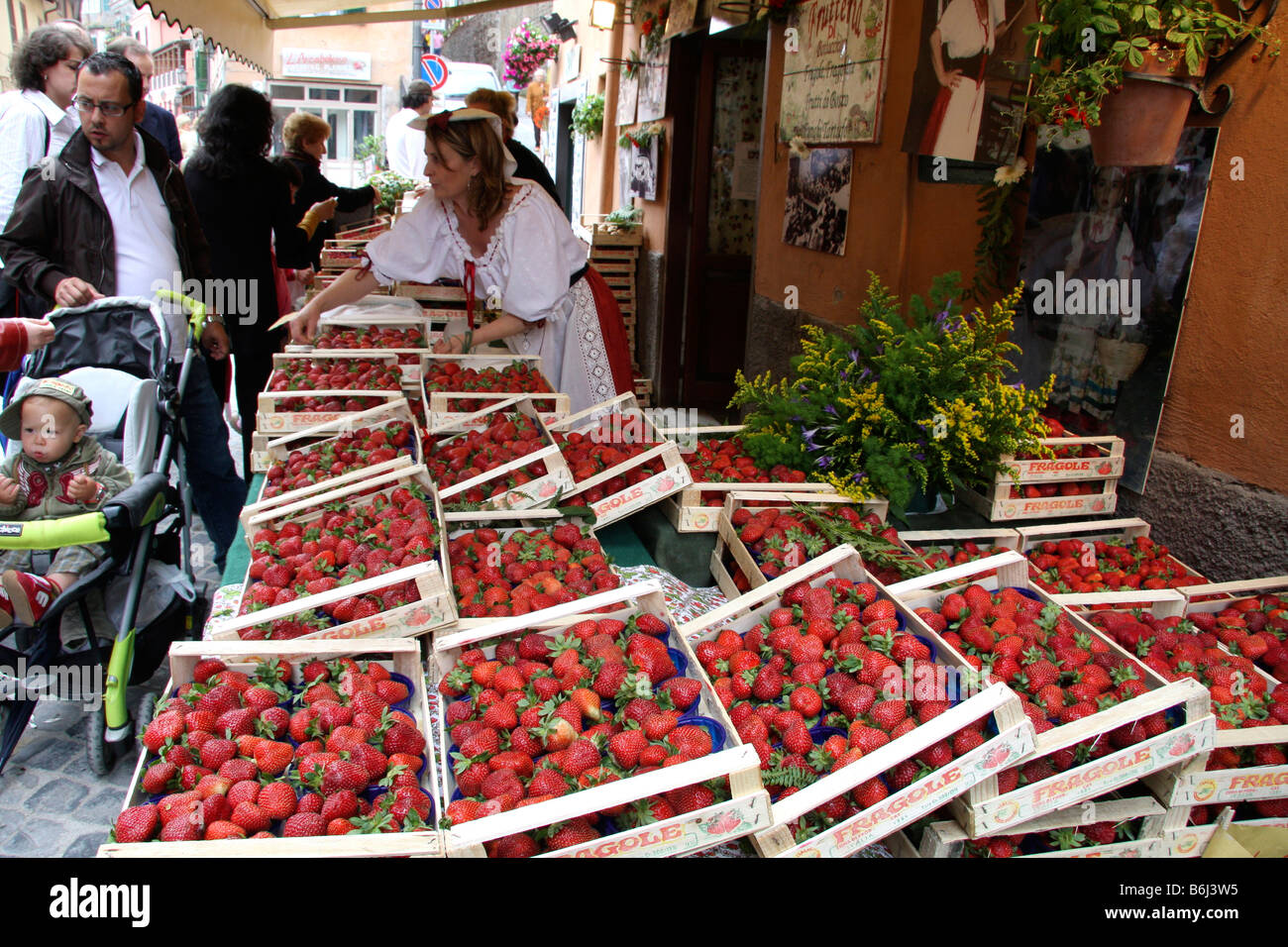 Strawberry Festival in the town of Nemi, Province of Rome. Italy Stock ...