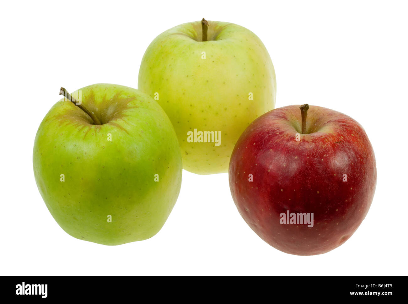 three different apples isolated on a white background Stock Photo - Alamy