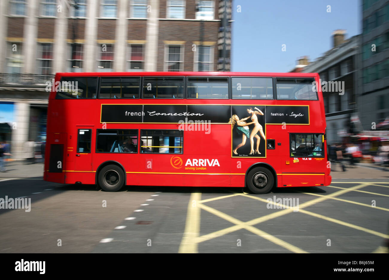 Red London bus with French Connection fashion v style advert from 2006 ...