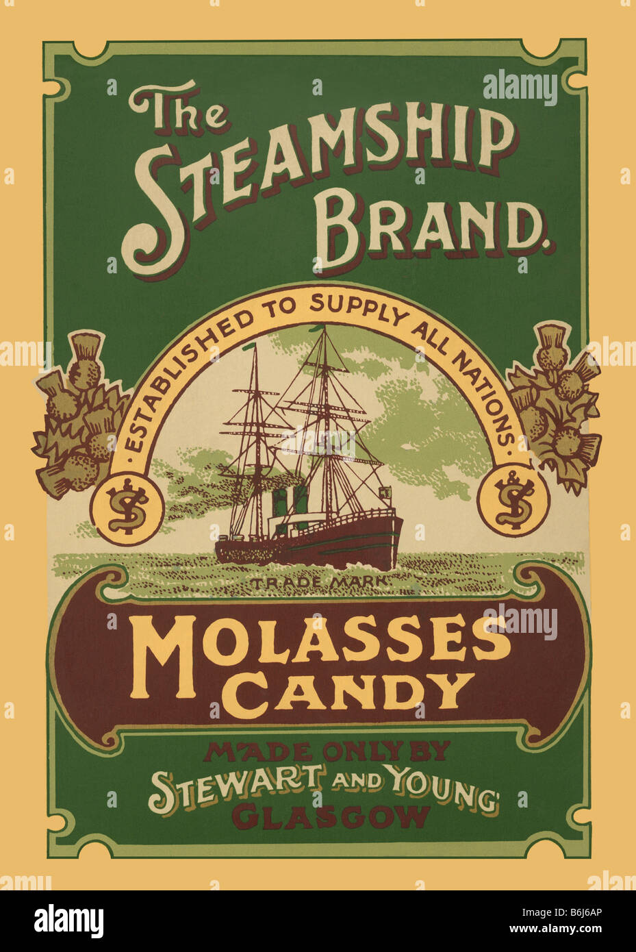 The Steamship Brand Molasses Candy Stock Photo - Alamy