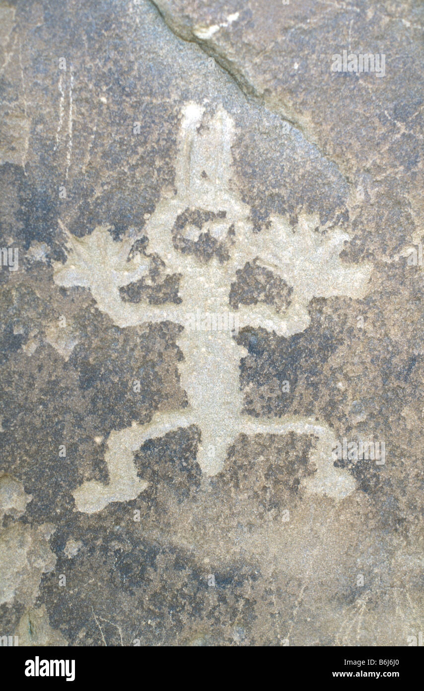 Petroglyph depicting a human figure in Chaco Canyon New Mexico USA ...