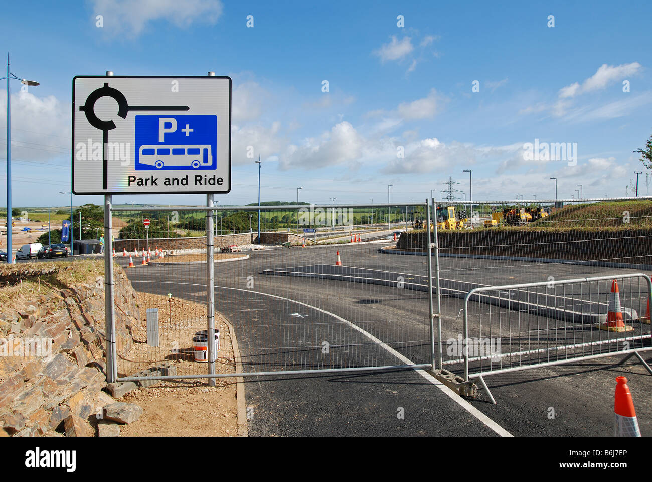 the park and ride scheme at truro,cornwall,uk, under construction Stock ...