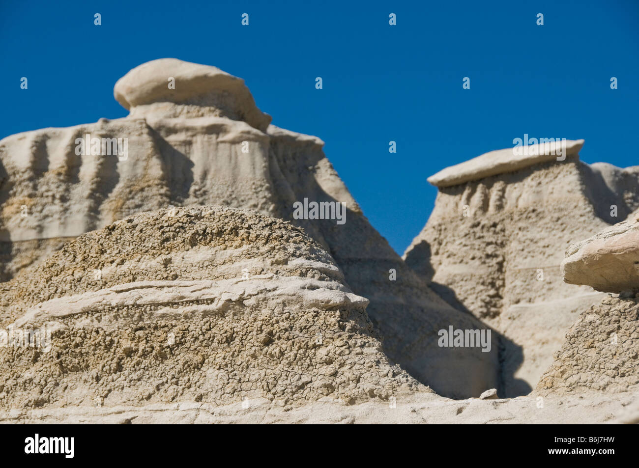 Rock formations at Bisti Badlands in Bisti De Na Zen Wilderness New ...