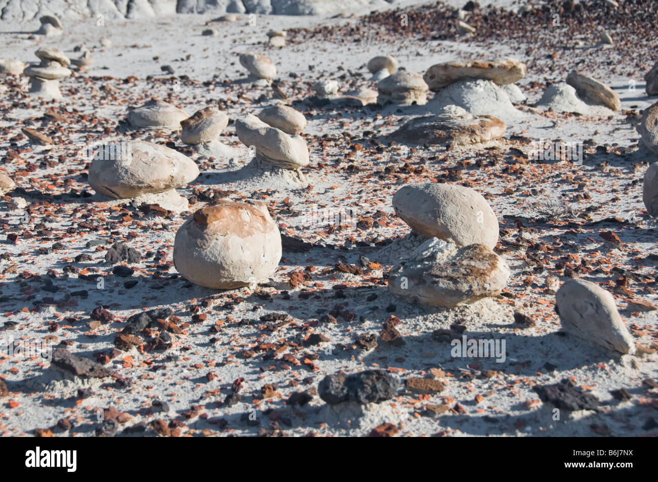 Rock formations at Bisti Badlands in De Na Zen Wilderness New Mexico ...