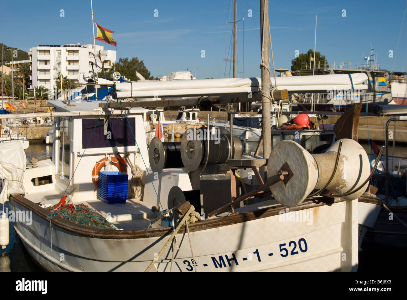 View of a "Llaut", a typical Balearic Islands fishing boat Stock Photo ...