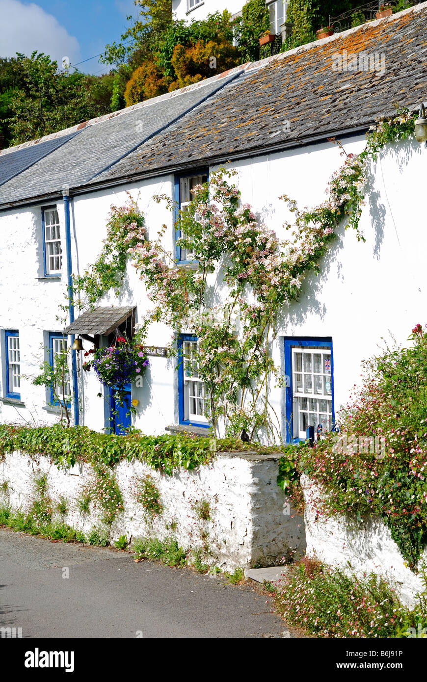 Old english cottage with climbing roses hi-res stock photography and ...
