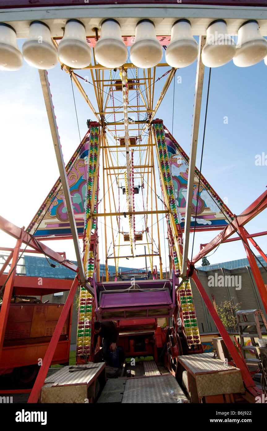 views of fairground rides an unusual view of a ferris wheel Stock Photo ...