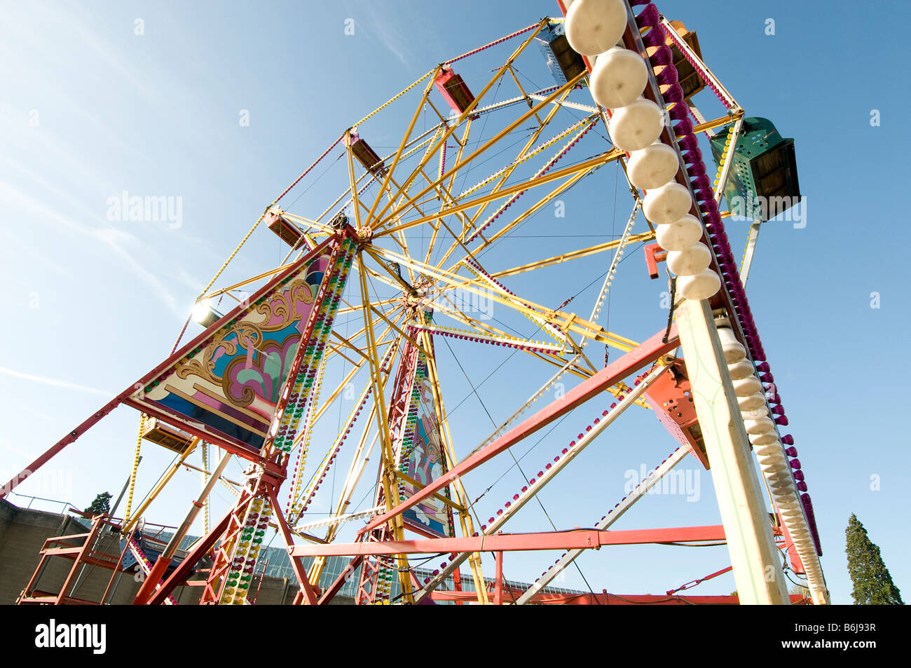 views of fairground rides an unusual view of a ferris wheel Stock Photo ...
