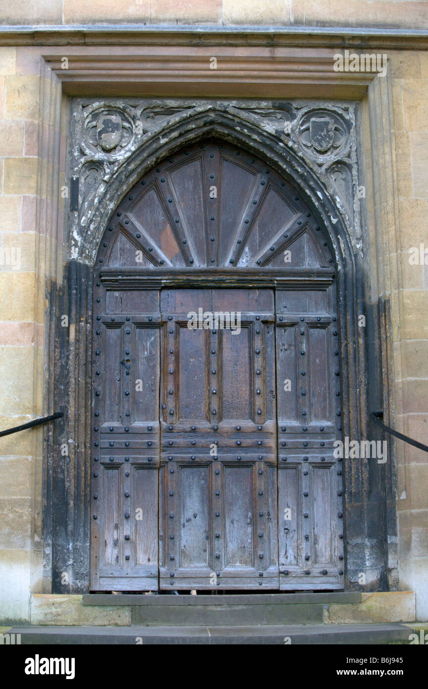 Large Wooden Door at Cambridge university Stock Photo - Alamy