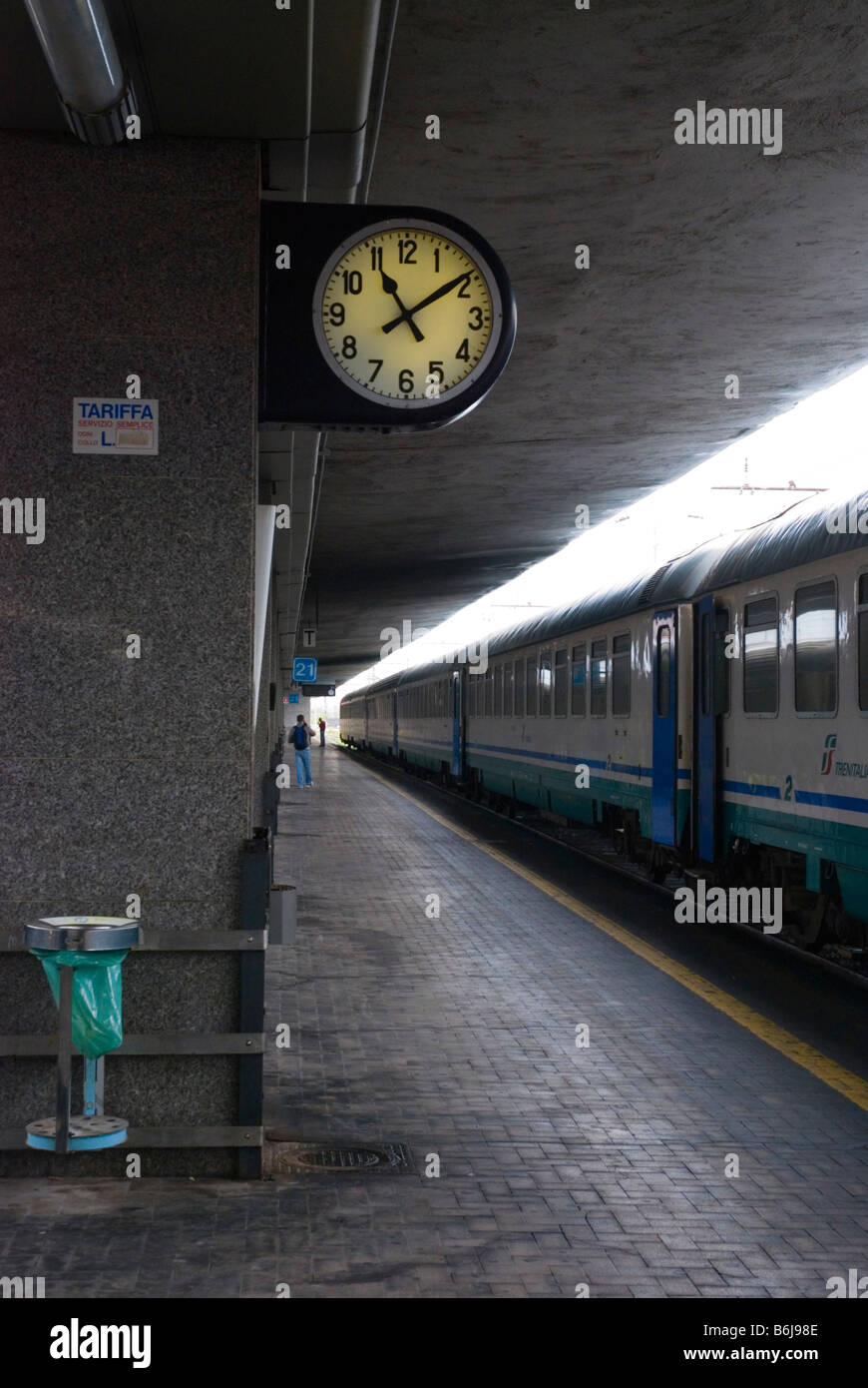 Platform and train at Stazione Centrale train station in Naples Italy ...