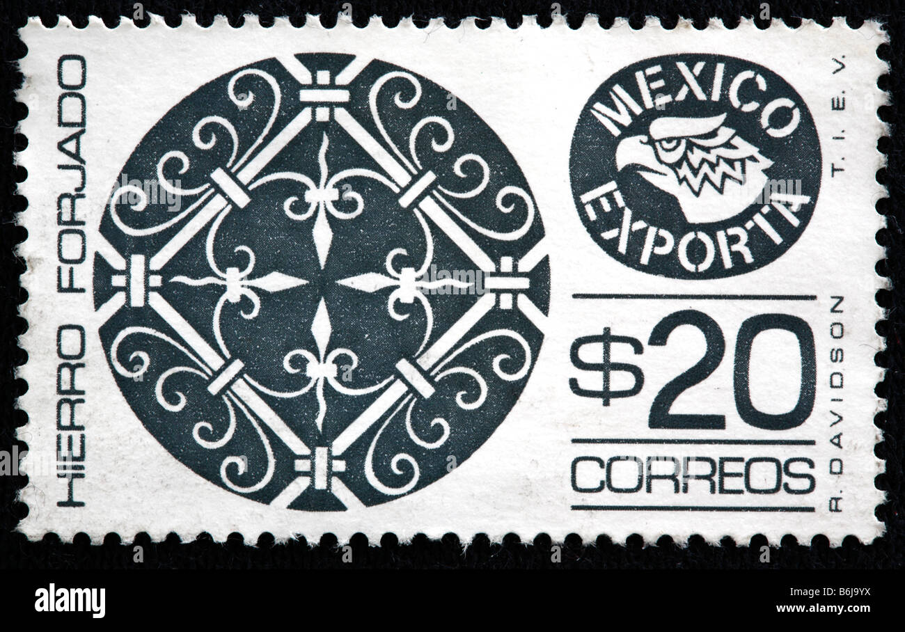 Mexican export, postage stamp, Mexico Stock Photo - Alamy