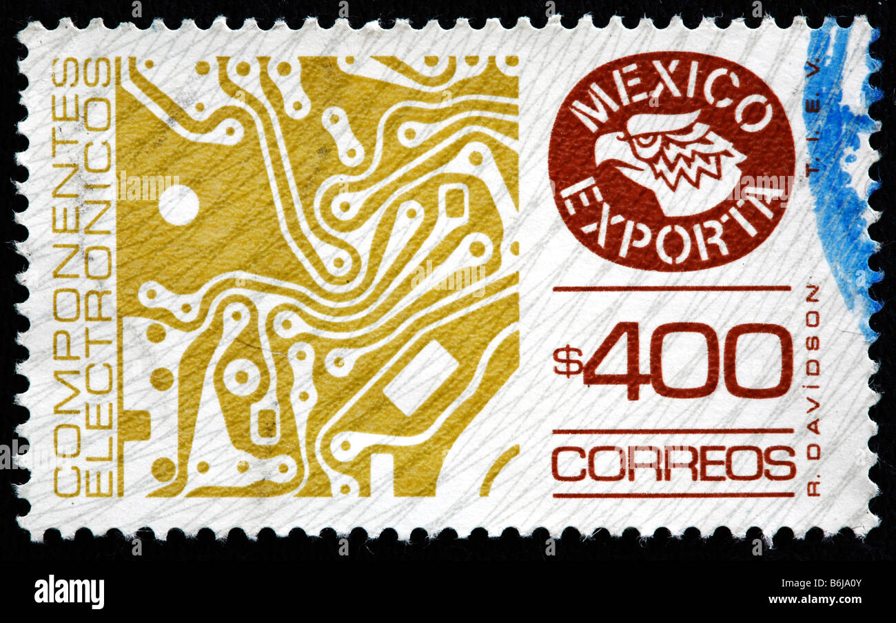 Mexican export, postage stamp, Mexico Stock Photo - Alamy