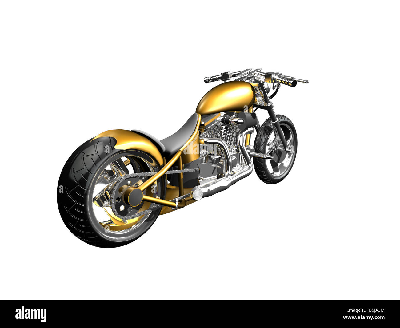3d Golden Motorcycle Stock Photo - Alamy